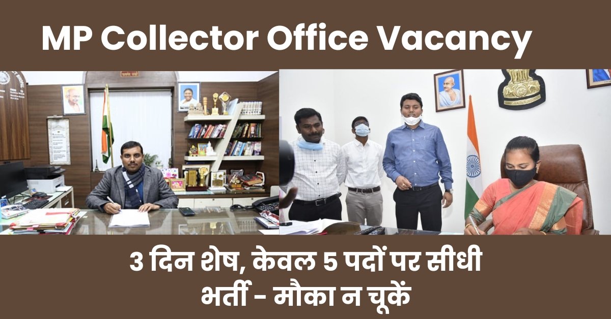 MP Collector Office Vacancy 2025 :-3 दिन शेष, केवल 5 पदों पर सीधी भर्ती ...