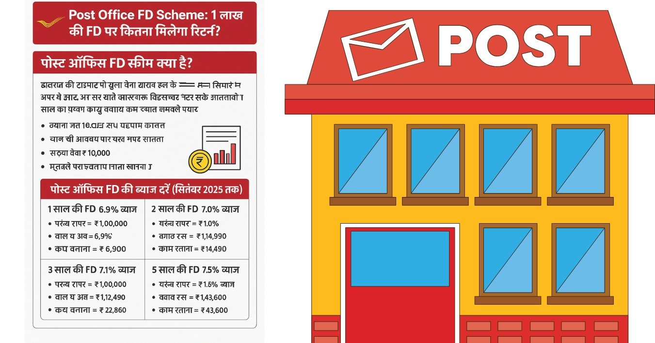 Post Office FD Scheme 2025: 1 लाख की FD पर कितना मिलेगा रिटर्न? देखें ...